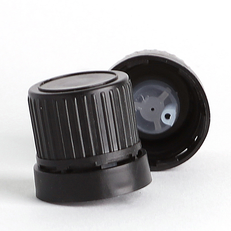 GL18 Black Tamper Evident Cap 0.7mm Dropper | Nekem Packaging