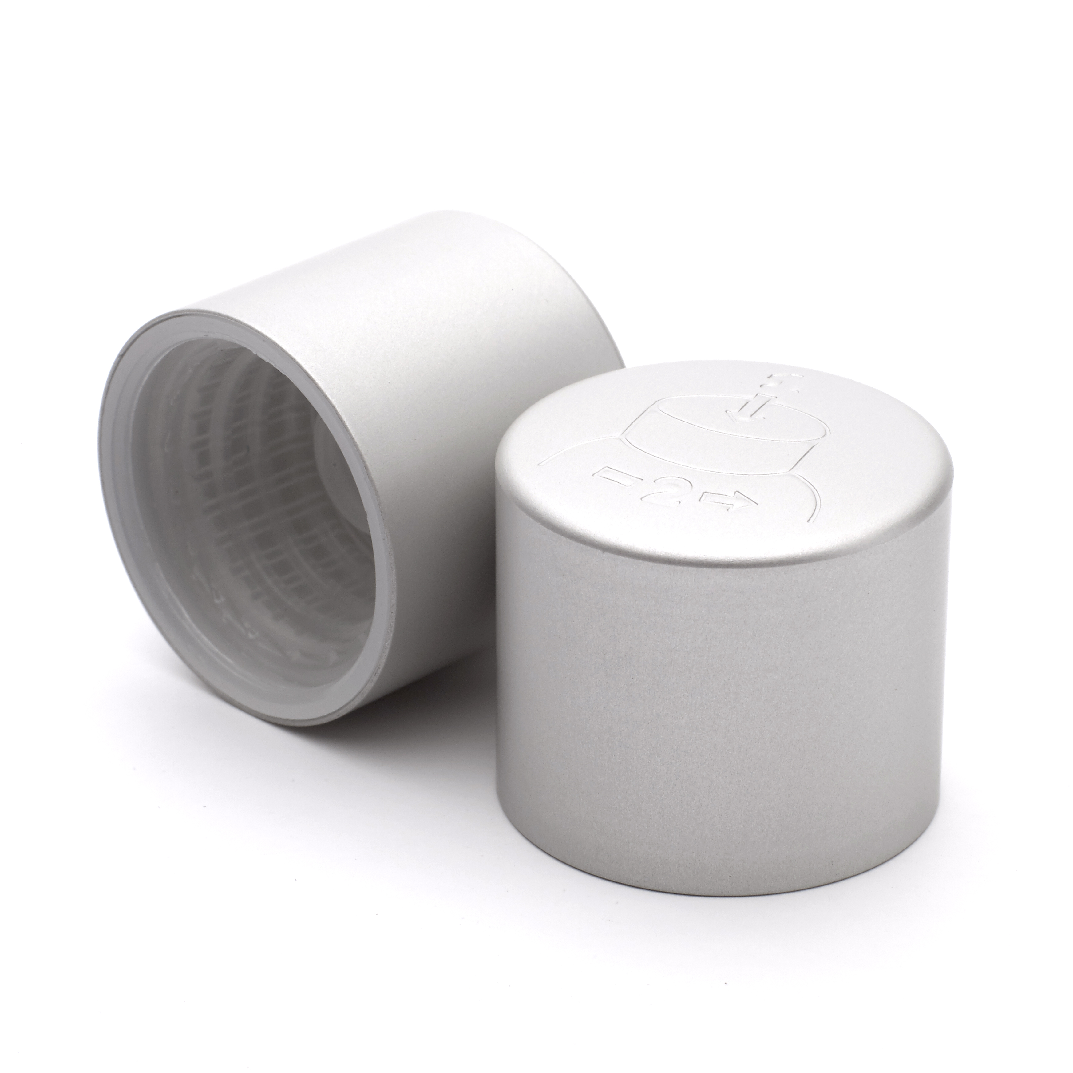 GL18 MATT Silver Aluminium CRC cap - Nekem Packaging