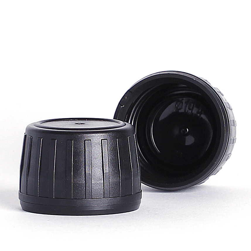 Black Tamper Evident Bore Seal PP Cap PP28 | Nekem Packaging