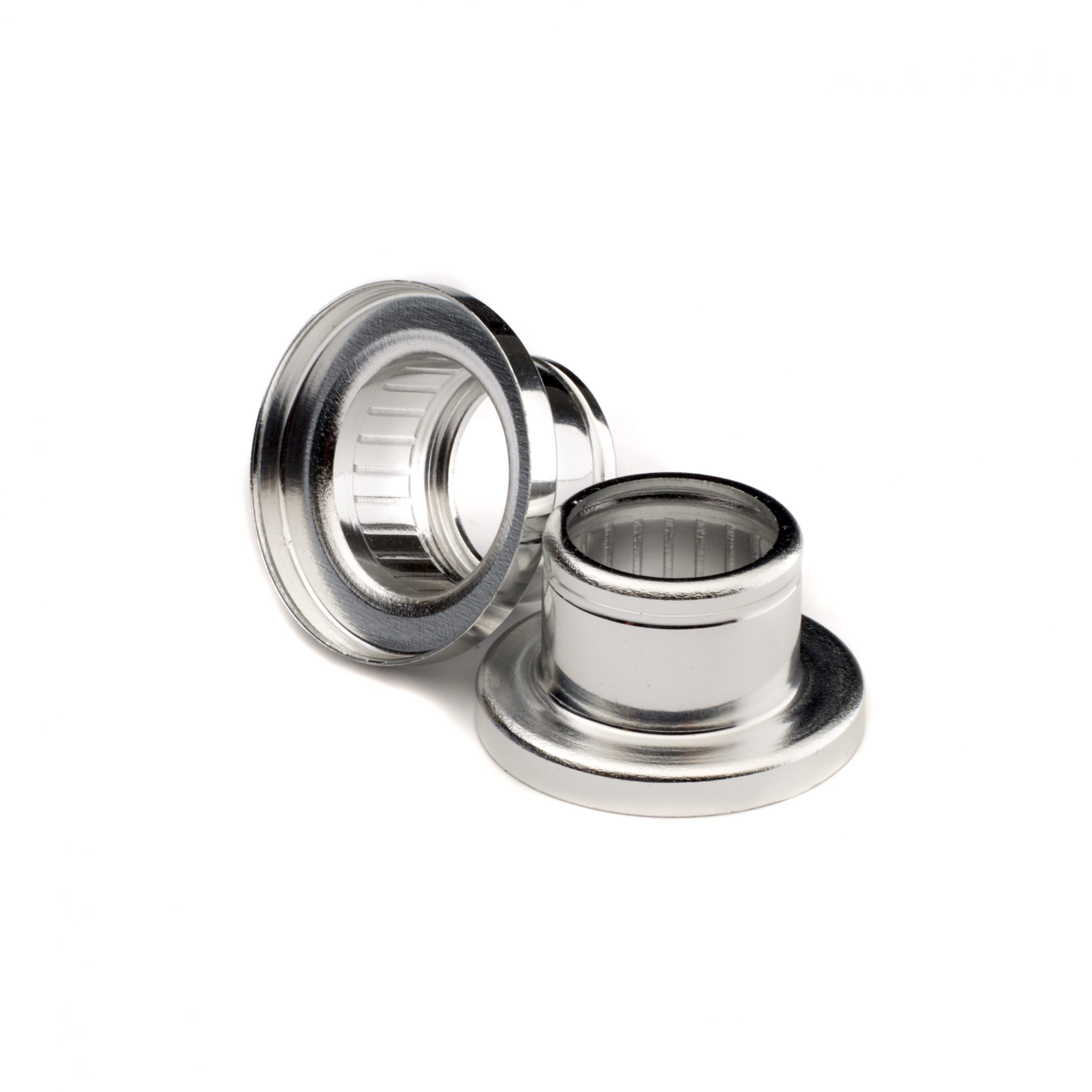 15FEA Aluminium Stepped/Ribbed shroud in Bright Silver | Nekem Packaging