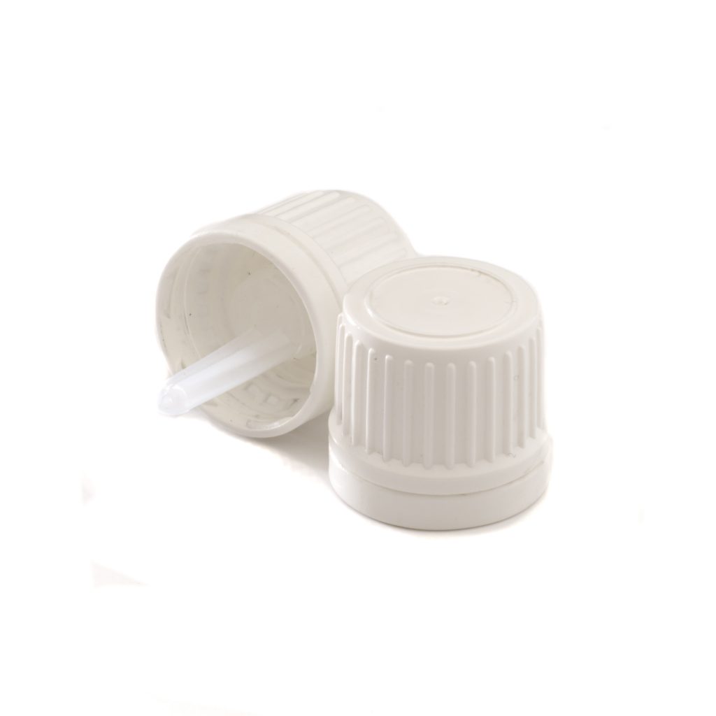 GL18 White PP Tamper Evident Cap with Dropper | Nekem Packaging